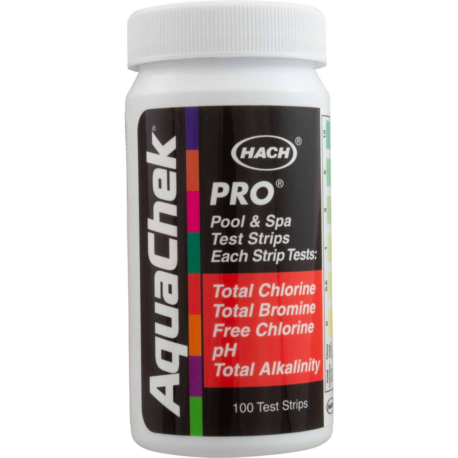 AquaChek 511710 Pro 5-Way Pool & Spa Test Strips - 100 Test Strips