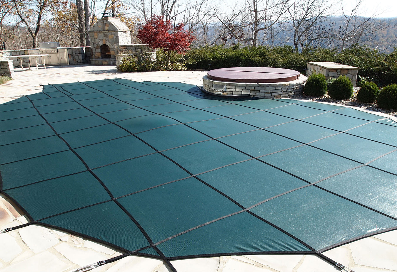 Custom Mesh & Solid Safety Pool Cover - Free Form Pools, Kidney, Oval