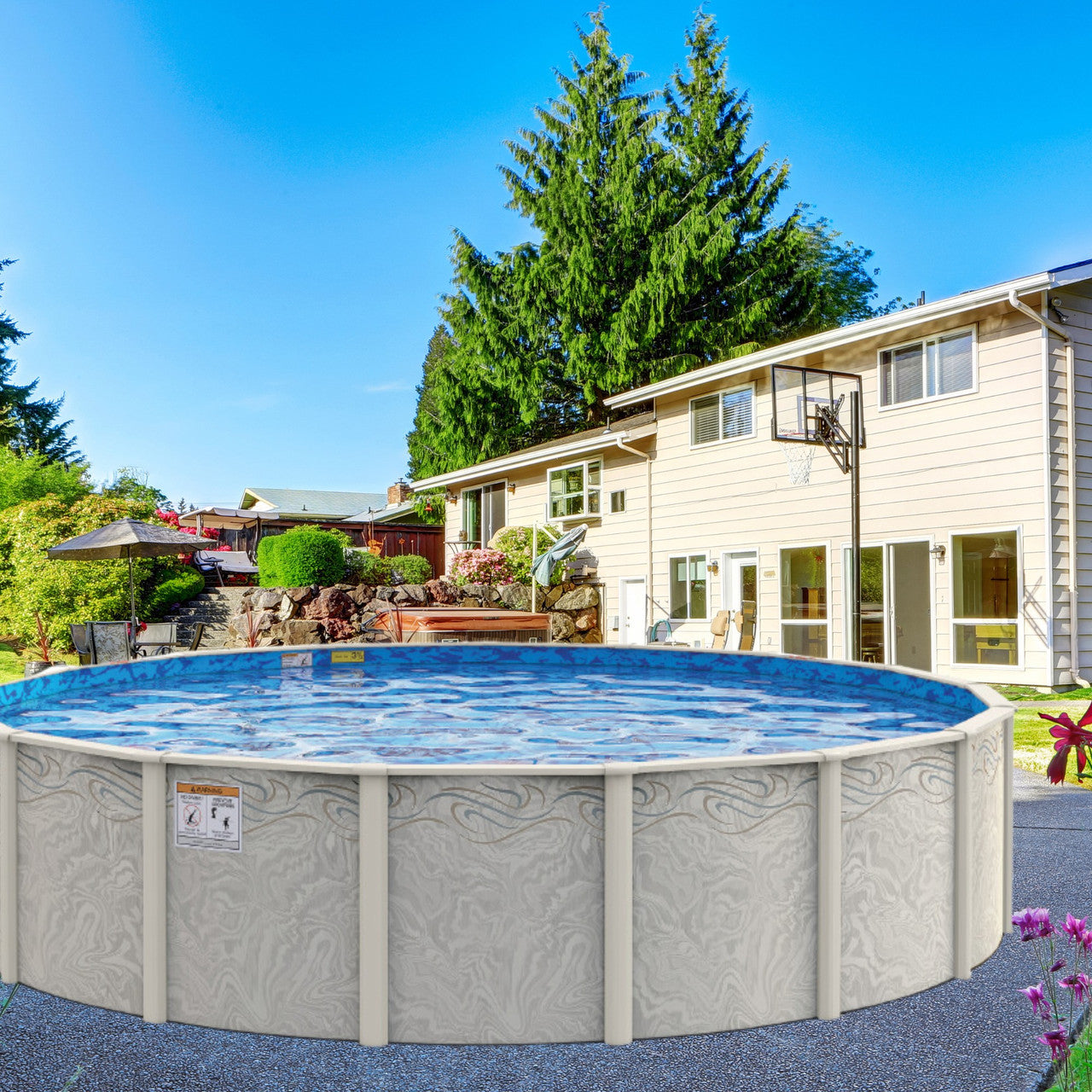 24' x 54" Round Delta Dream Salt-Friendly Above Ground Pool W/ Aluminu